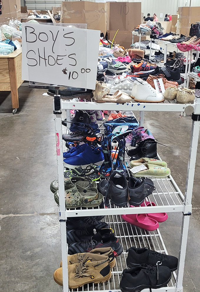 Footwear fantasies come true at just $10 a pair. Where else can you find everything from hiking boots to sparkly sandals for less than the cost of lunch?