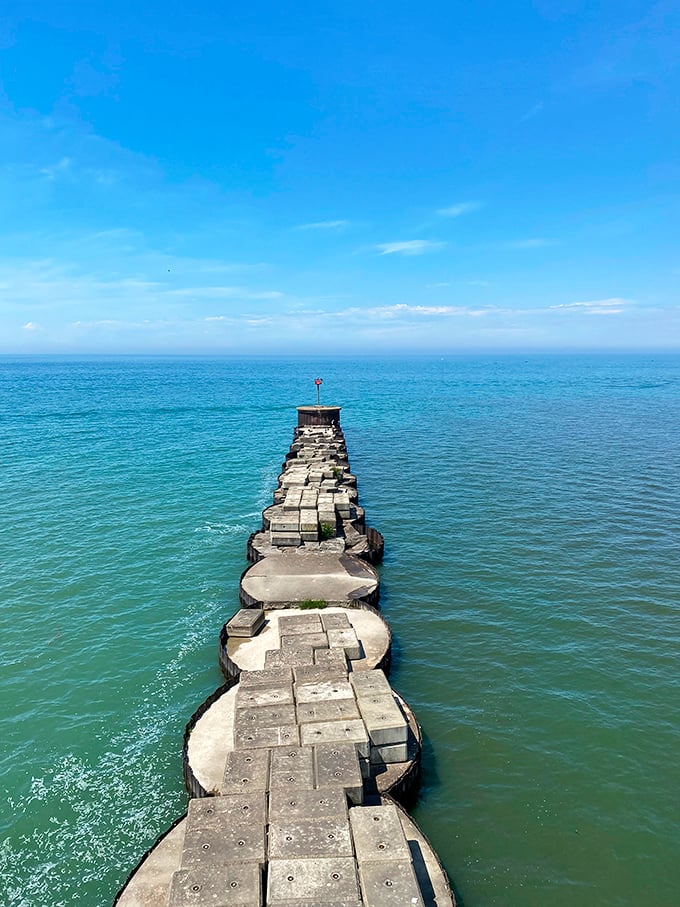 This isn't just a walkway&mdash;it's Ohio's version of the Yellow Brick Road, except it leads to a lighthouse instead of an emerald city.