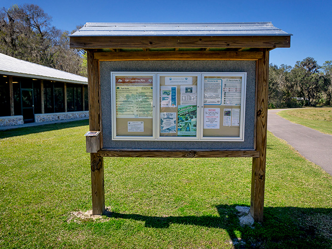 The analog version of Google Maps. This information board offers trail wisdom without requiring a Wi-Fi connection or software update.