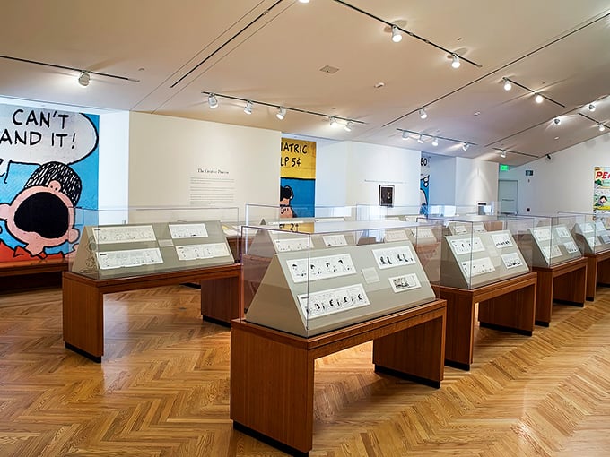 Behind these glass cases lie the building blocks of American culture&mdash;comic strips that somehow managed to make philosophical existentialism accessible to eight-year-olds.