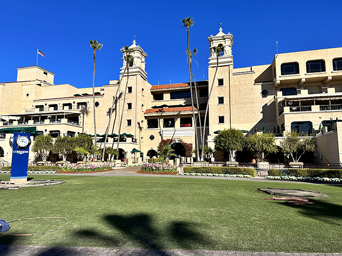 The iconic Del Mar Fairgrounds stands as a Spanish Colonial sentinel, hosting everything from thoroughbreds to funnel cakes with equal panache.
