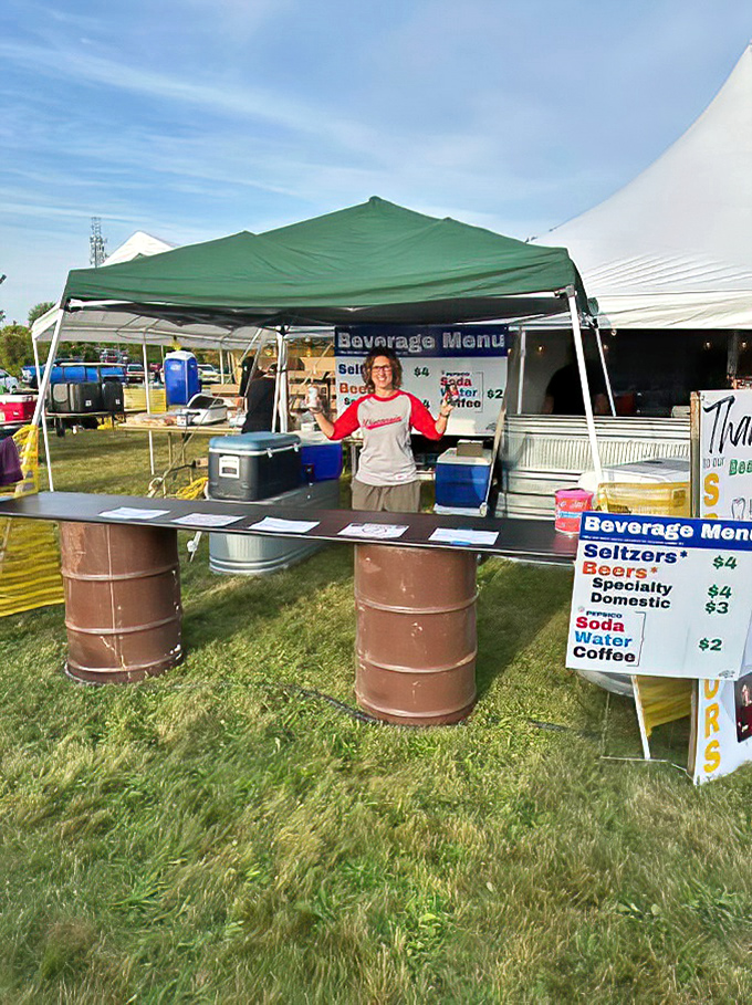 Quenching thirst is serious business when you're professional treasure hunting. This beverage station fuels the bargain marathon ahead.