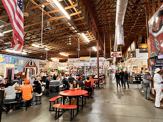 Where hunger meets opportunity! The food court serves as both refueling station and social hub for weary treasure hunters.