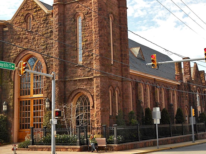 The magnificent Moravian Church stands as Lititz's architectural crown jewel, its sandstone walls having witnessed centuries of community gatherings.
