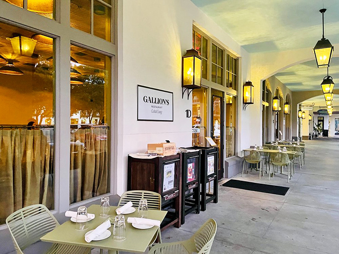 Gallion's Restaurant offers al fresco dining under golden lanterns&mdash;proof that atmosphere sometimes tastes just as good as the food itself.