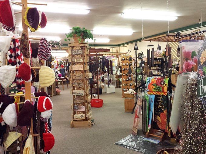 Somewhere between country charm and candy paradise, the gift shop area offers everything from handcrafted décor to toys that will make parents say, "I had one of those!"