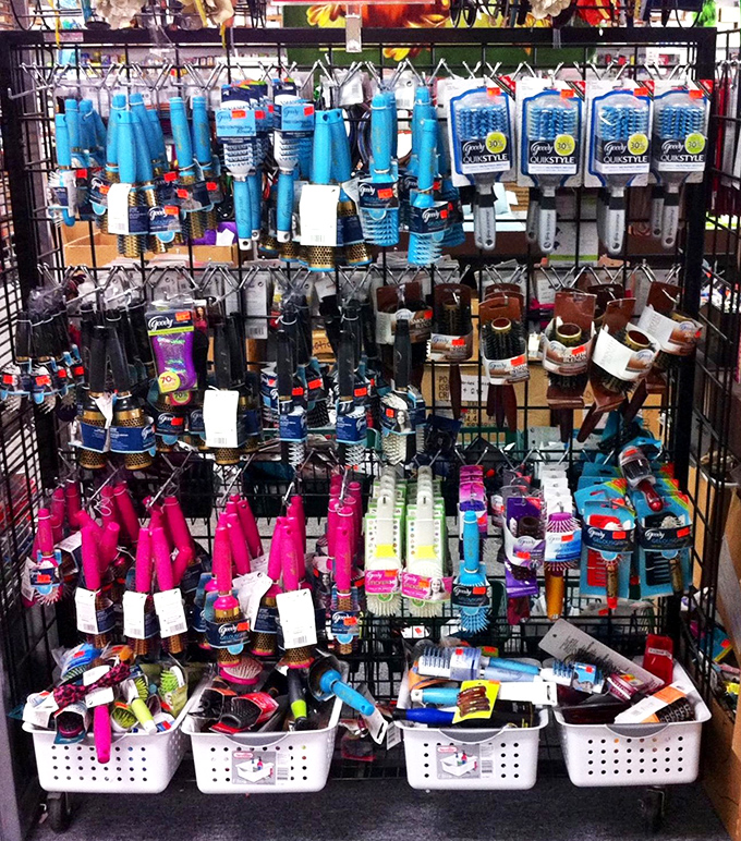 A rainbow of cleaning tools that would make Marie Kondo weep with joy. Who knew bargain hunting could spark so much organizational bliss?