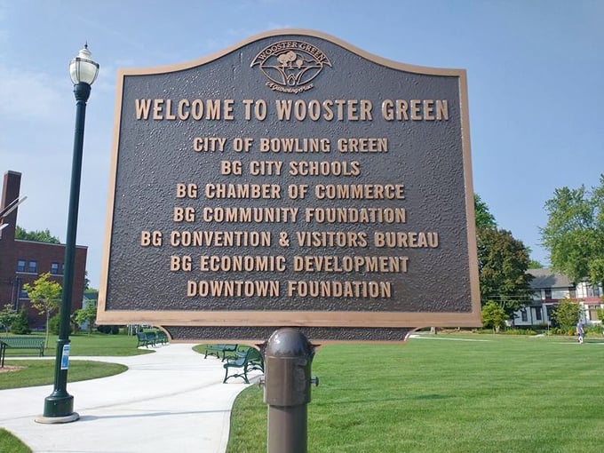 This isn't just a sign &ndash; it's a promise. Wooster Green embodies that rare small-town commitment to both preserving the past and embracing what's next.