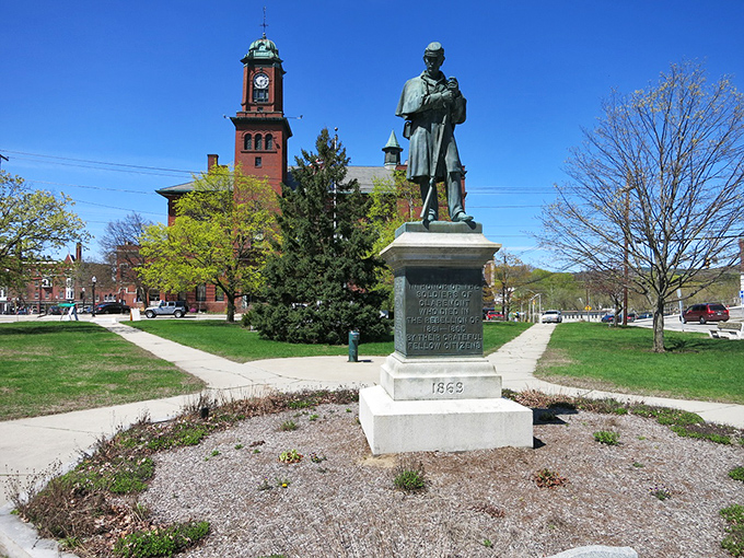 The Civil War monument stands sentinel over Claremont's historic district, reminding visitors that this affordable gem comes with a rich historical pedigree.