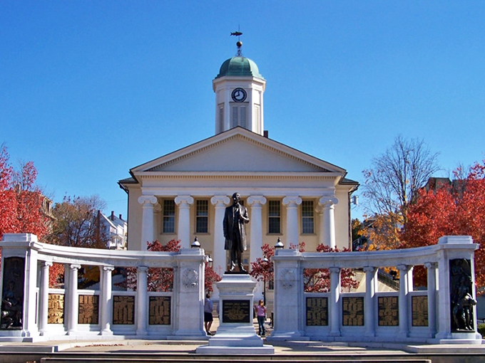 The Centre County Courthouse stands like a dignified elder statesman, its columns and dome reminding us that some architecture actually improves with age.