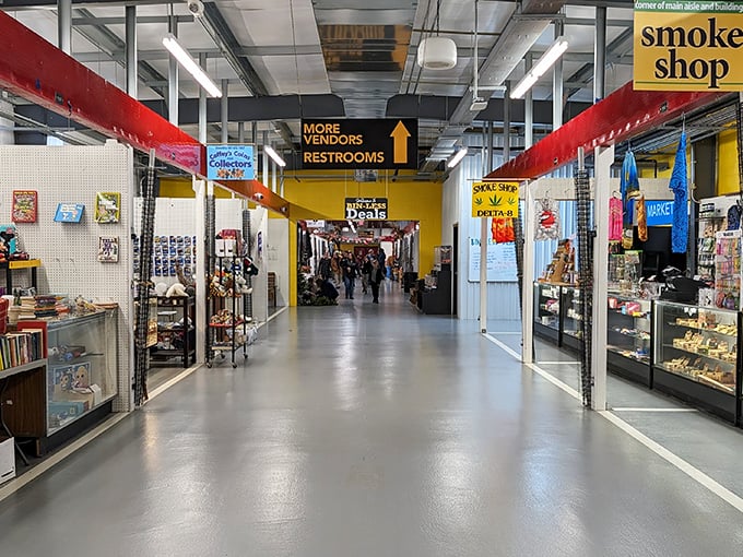 Wide, well-lit corridors lead to infinite possibilities. Like life's journey, but with better signage and significantly more tchotchkes.
