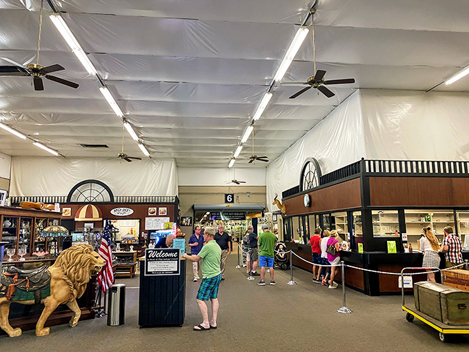 Wide aisles and organized chaos&mdash;the perfect recipe for discovery. That lion statue isn't judging your purchases, but he might be eyeing that vintage suitcase.