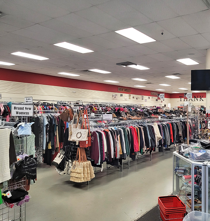 Racks upon racks of possibility stretch toward the horizon, a textile Nebraska of fashion waiting to be explored.