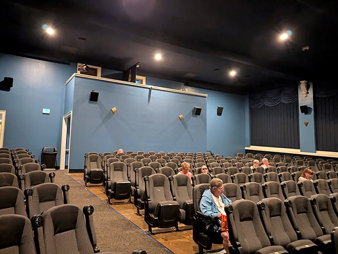 The Plaza's auditorium isn't trying to be your living room&mdash;it's offering something better: a shared cinematic journey with fellow movie lovers in classic comfort.