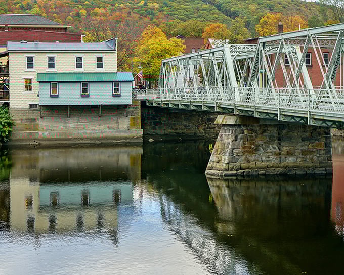 Not just any bridge&mdash;this iron sentinel has connected the two halves of Shelburne Falls through countless New England seasons.