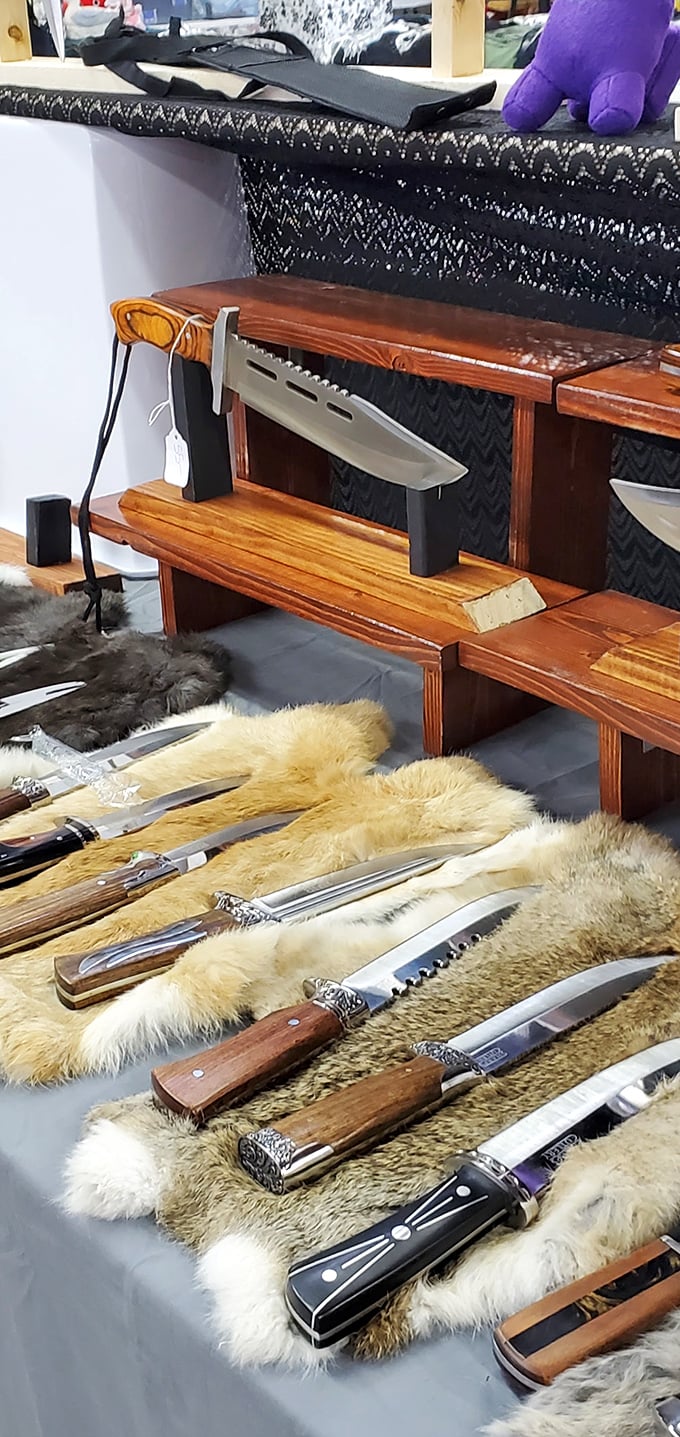 Not your average cutlery collection. These handcrafted blades with ornate handles tell stories of craftsmanship that predates our disposable culture.