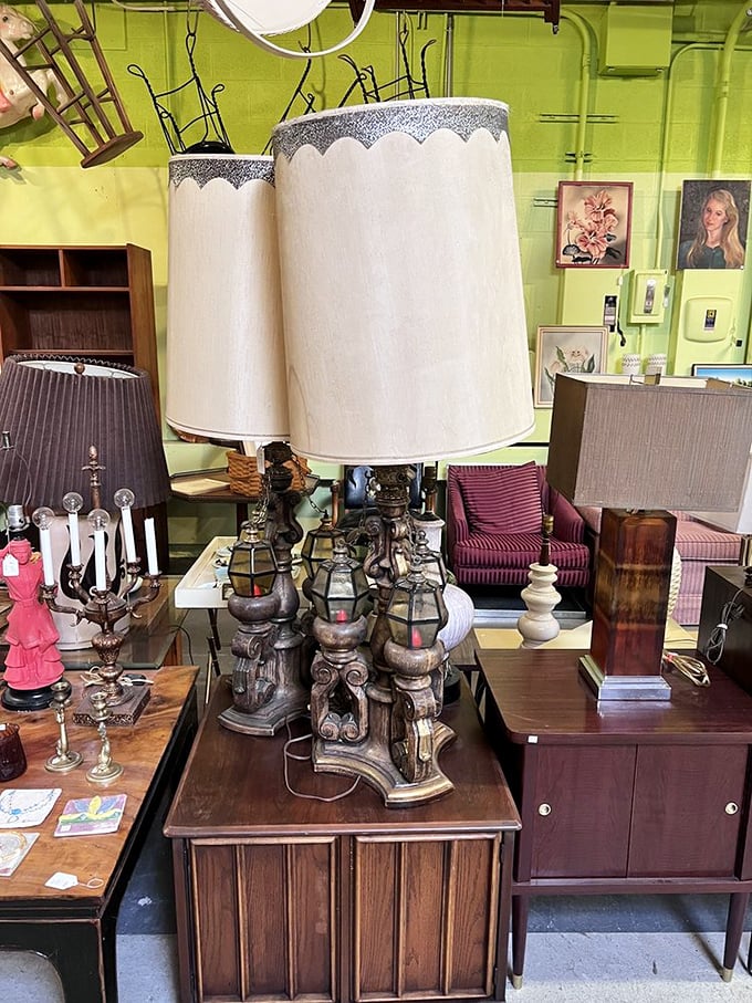 The lamp section could illuminate a small city. These mid-century beauties make today's lighting look like it's trying too hard to be boring.