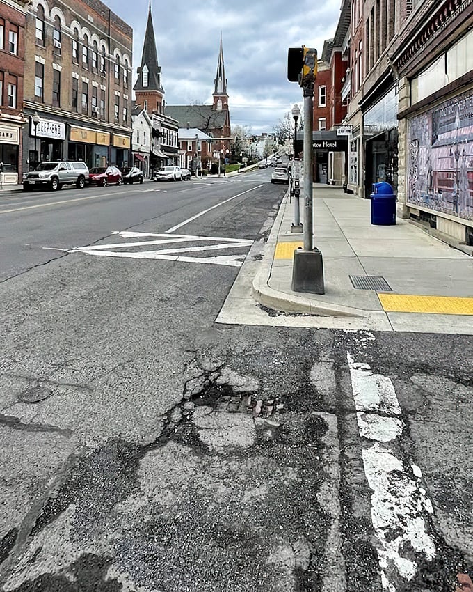 Church spires punctuate the skyline of downtown Frostburg, where Sunday mornings still mean something and architecture tells stories of generations past.