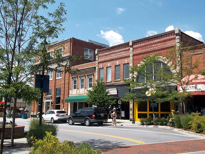 Historic brick buildings house an eclectic mix of shops and eateries, proving small towns can deliver big on charm and character.