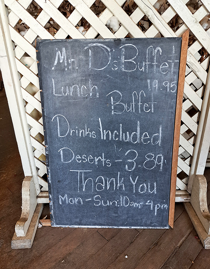 The chalkboard menu tells you everything you need to know: come hungry, leave happy, and save room for dessert.