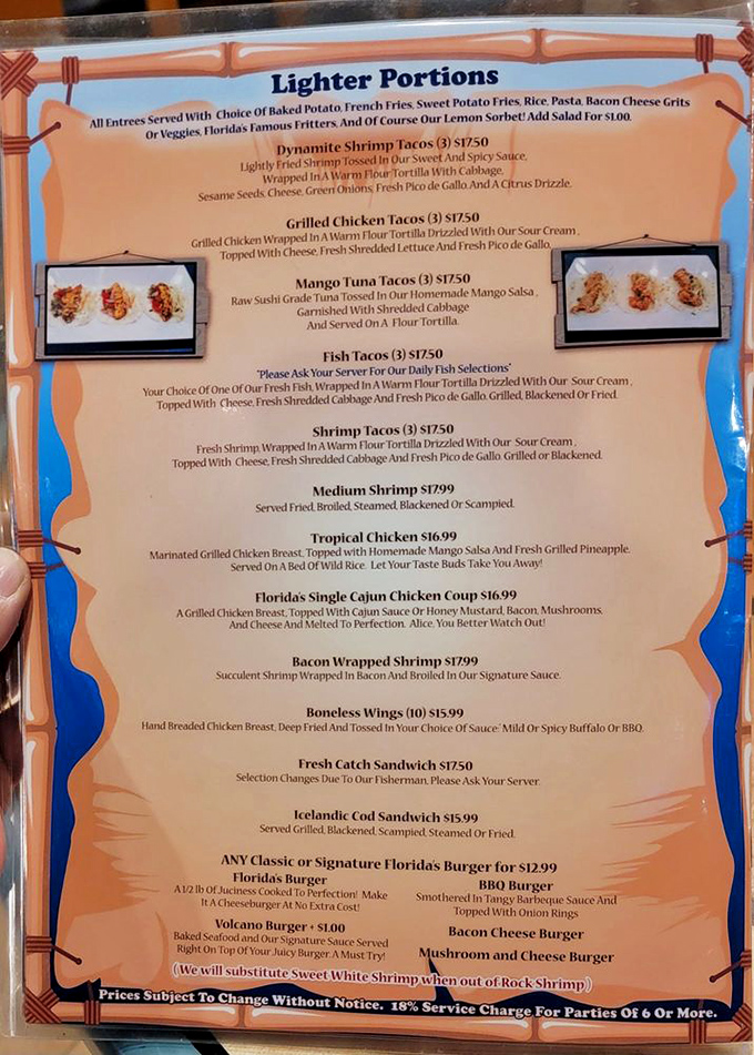 This menu isn't just a list of options&mdash;it's a treasure map where X marks the spot for seafood glory and taste bud adventure.