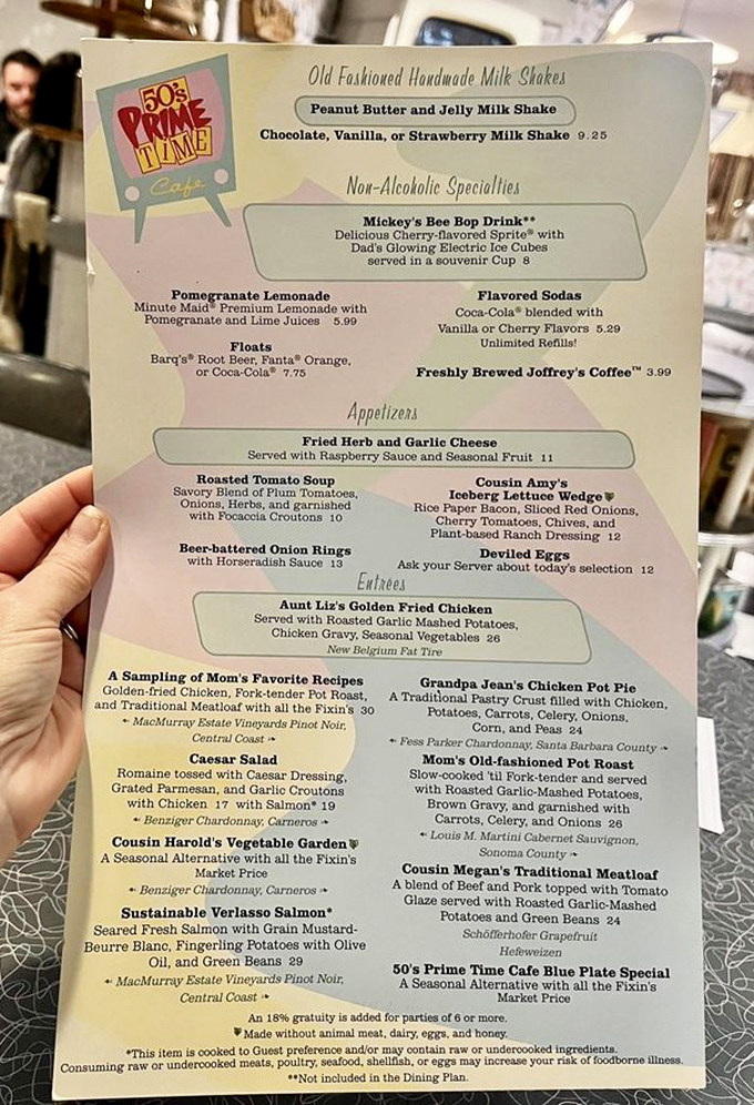 This isn't just a menu; it's a family album where every dish has a relative's name attached. Choose wisely—they're watching!