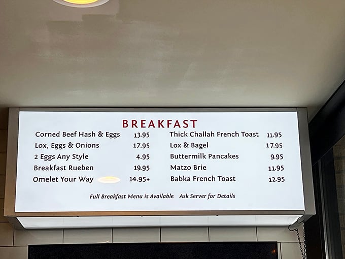 A breakfast menu that's like a morning pep talk: "Today's going to be great, and it starts with corned beef hash and eggs."