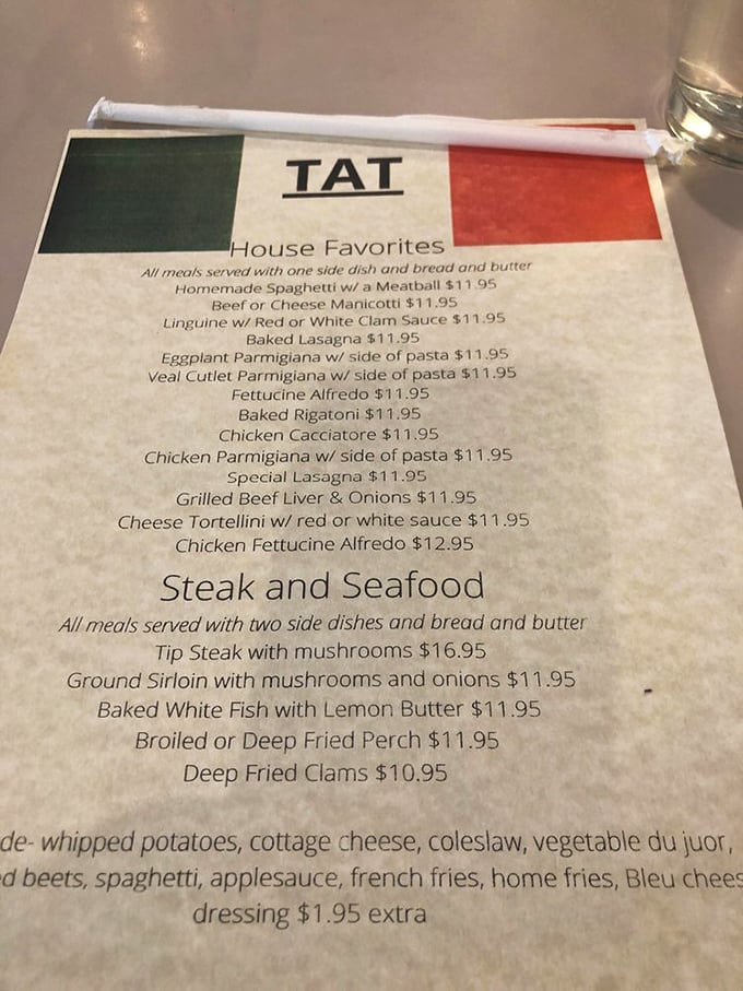 The menu reads like a love letter to Italian-American classics. Each dish comes with the promise of comfort and the threat of needing elastic-waist pants afterward.