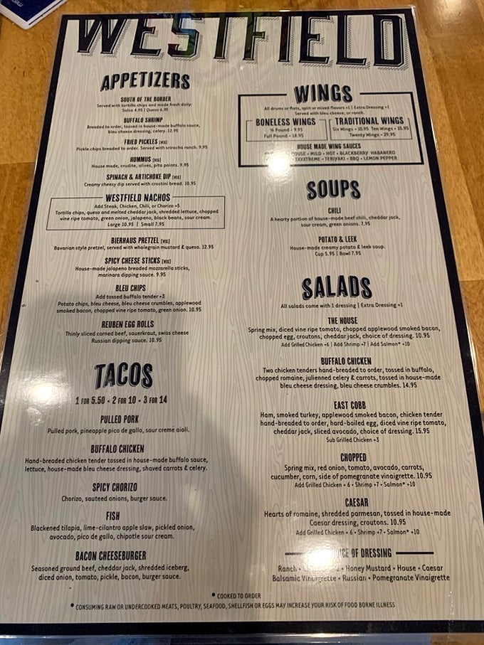 A menu that reads like a greatest hits album of comfort food classics, with unexpected twists that keep regulars coming back to try something new.