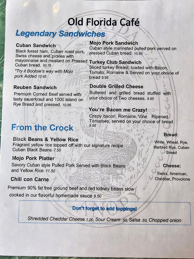 A menu that doesn't need fancy fonts or pretentious descriptions—just honest food that makes you want to order one of everything.