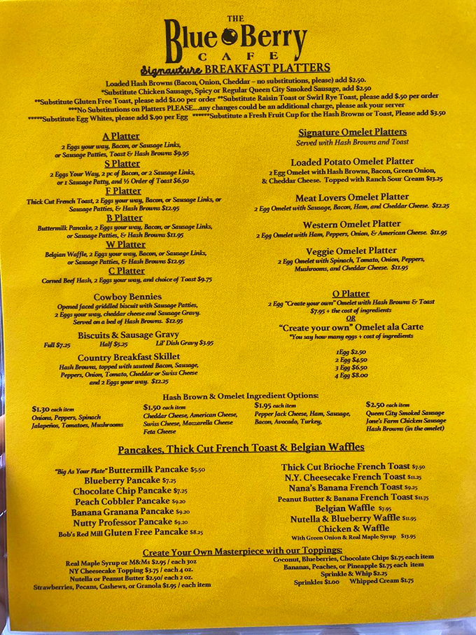 That iconic yellow menu is like breakfast's golden ticket&mdash;each line promising morning delights that could make even night owls embrace the dawn. 