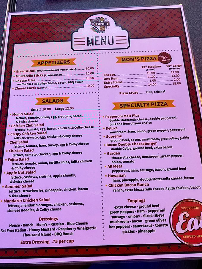 The menu reads like a love letter to comfort food. Notice how they don't call anything "artisanal"&mdash;they don't need to when it's this good. 