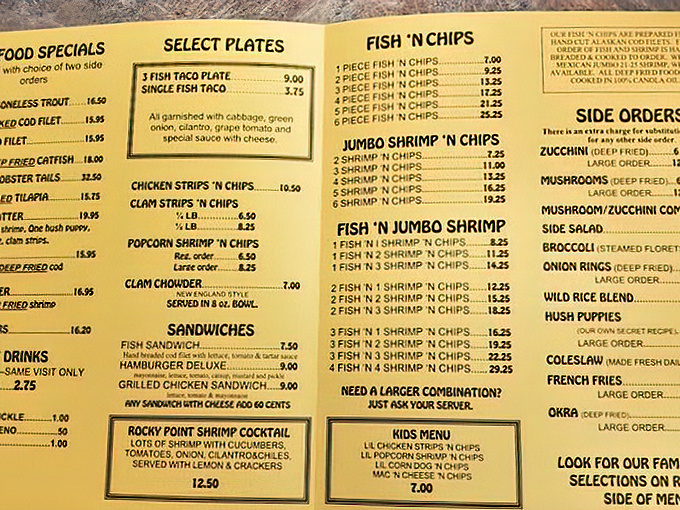 This menu isn't just a list&mdash;it's a maritime treasure map where X marks the spot for your next seafood obsession.