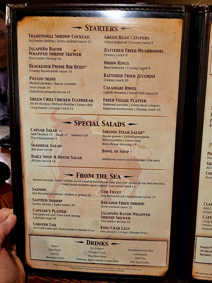 This menu isn't just a list of food&mdash;it's a roadmap to happiness. The "Blackened Prime Rib Bites" alone are worth the drive from Phoenix.