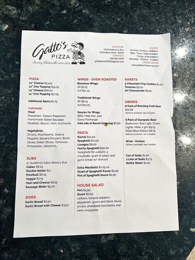 A menu that hasn't surrendered to trendy food fads. When you know what you do well, why complicate things?