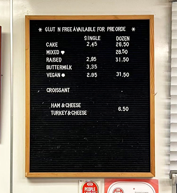 Notice there's no "pretentious artisanal fusion" category on this menu&mdash;just donut perfection at prices that won't require a second mortgage.