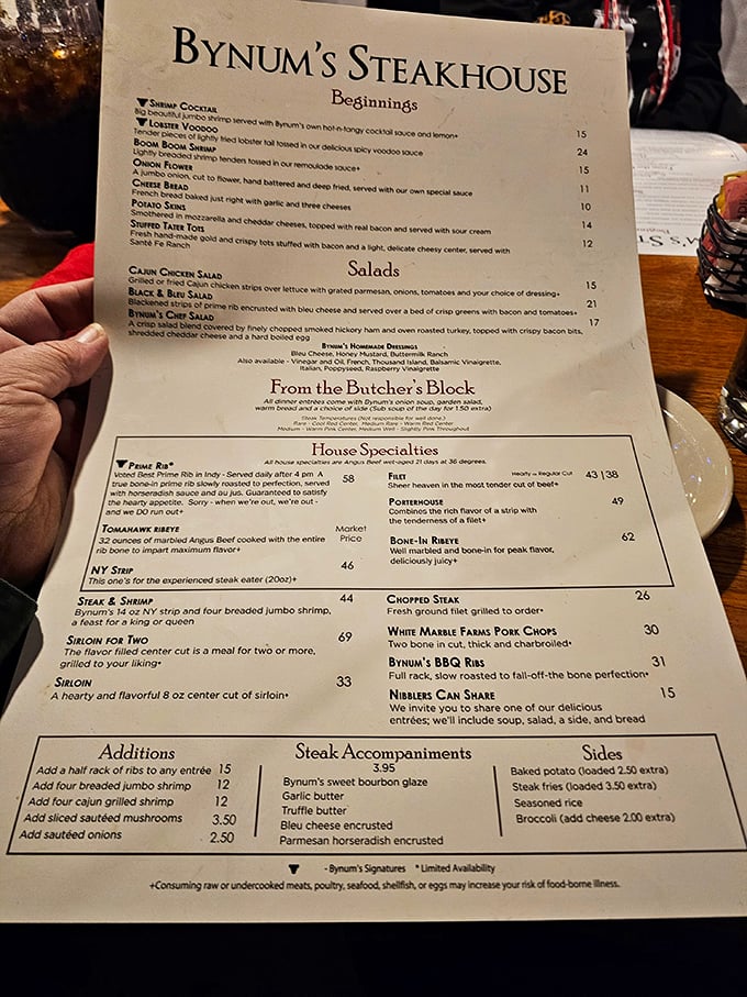 The menu at Bynum's reads like poetry to carnivores &ndash; from Prime Rib to Tomahawk Ribeye, decisions have never been so deliciously difficult. 