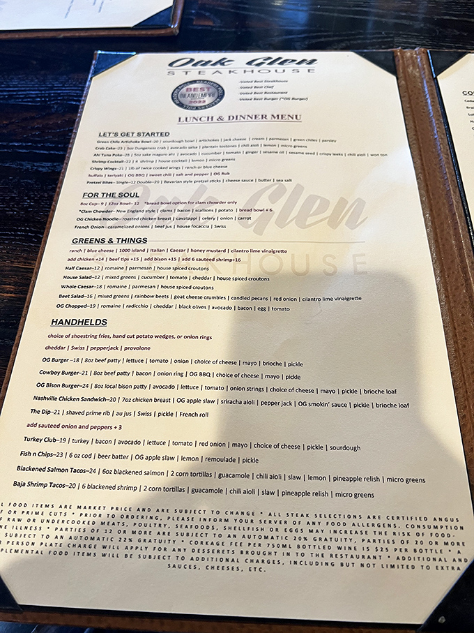 A menu that doesn't mess around &ndash; straightforward comfort food classics with enough options to satisfy both the adventurous and the "I know what I like" crowd.