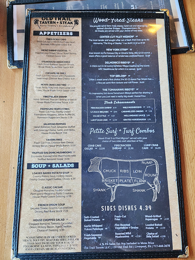 A menu that cuts right to the chase&mdash;wood-fired steaks take center stage while supporting players like truffle fries wait in the wings.