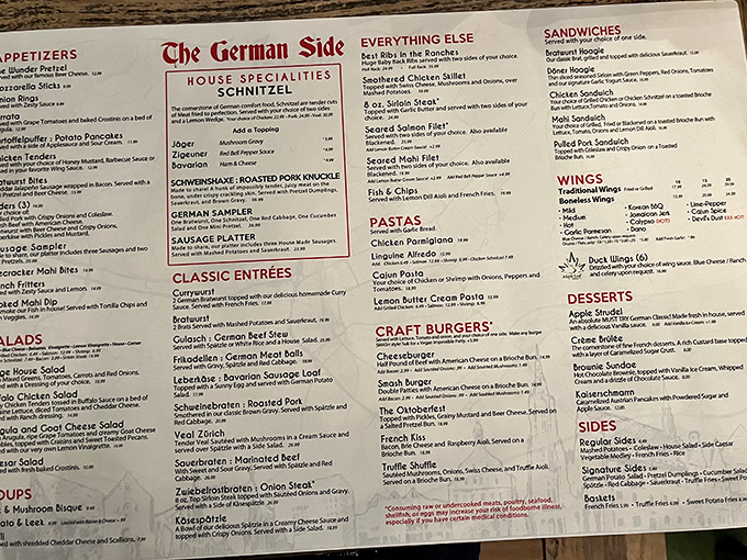 This menu isn't just a list of dishes &ndash; it's a passport to Germany's greatest hits, from schnitzel to sp&auml;tzle, no translation necessary.