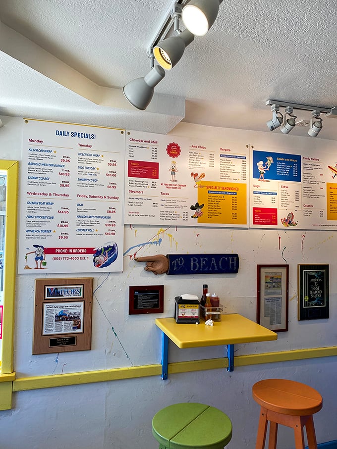 The menu wall—a roadmap to happiness where every path leads to something delicious. Choose your own adventure!