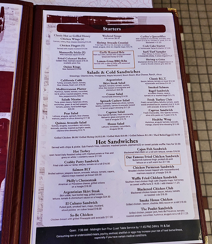 A menu that doesn't mess around&mdash;when they say "extensive," they mean "bring reading glasses and prepare to make some difficult life choices."