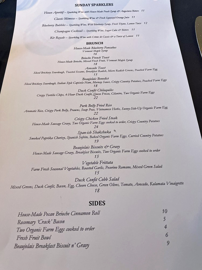 Sunday brunch menus like this should come with a warning: may cause uncontrollable drooling and immediate reservation-making behavior.