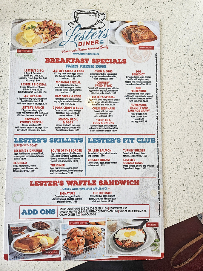 This menu isn't light reading&mdash;it's a novel of breakfast possibilities that requires strategic planning and possibly a second cup of coffee to navigate. 