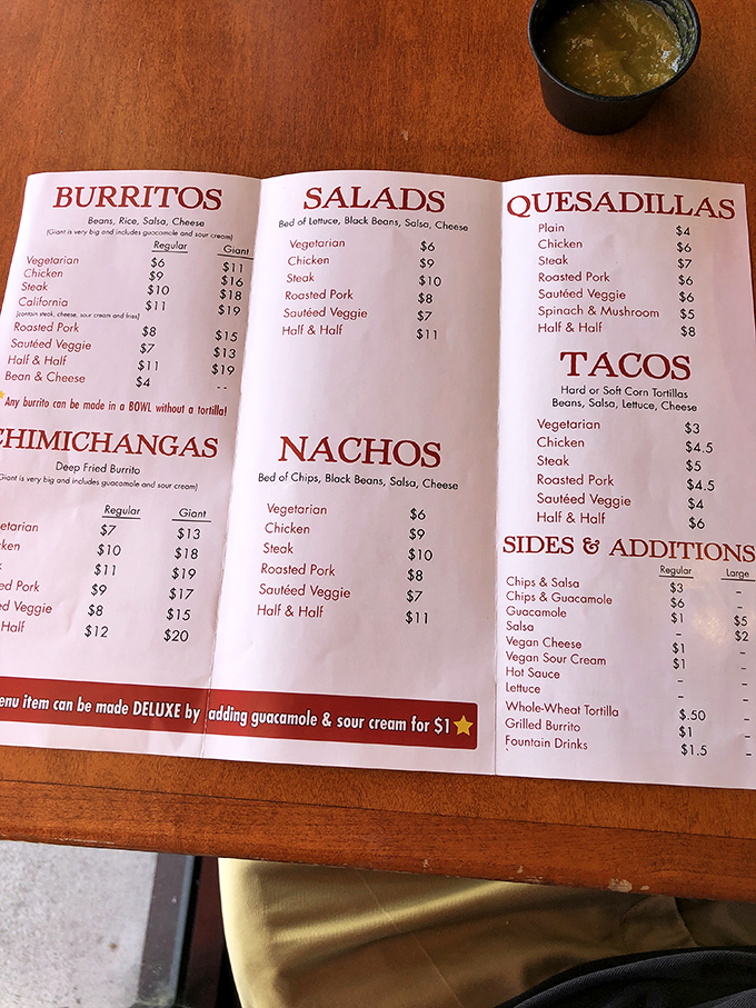 A menu that reads like poetry to the hungry. No fancy descriptions needed when the ingredients do all the talking.