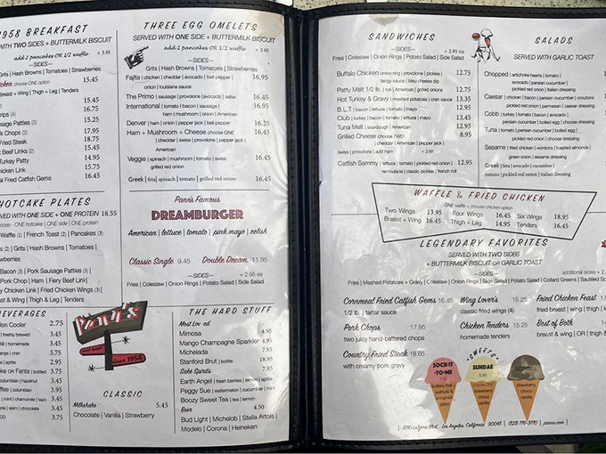 This menu isn't just offering food&mdash;it's presenting life choices. The "Legendary Favorites" section isn't kidding around.