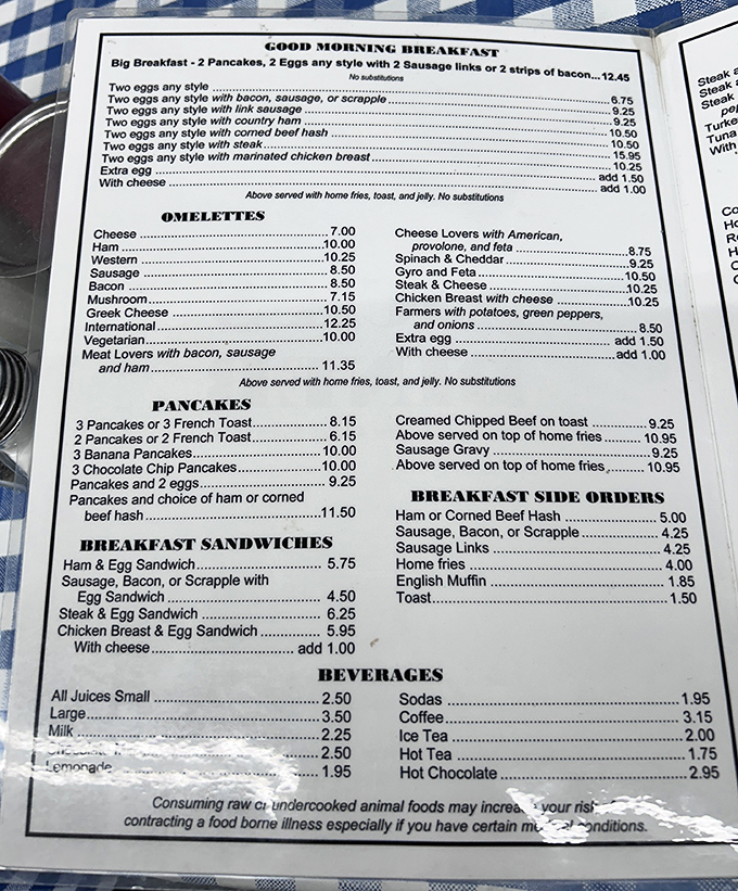 This menu reads like a love letter to breakfast, offering everything your morning heart desires.