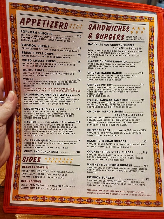 A menu that knows its purpose in life. Each option reads like a love letter to comfort food, with chicken playing the starring role.