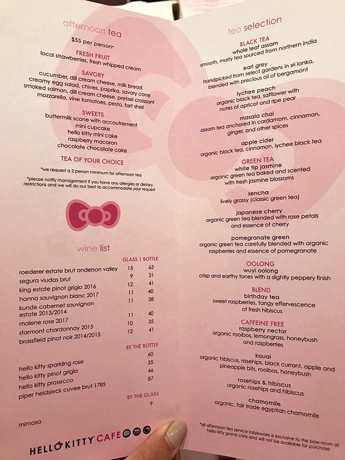 This isn't just a menu&mdash;it's a roadmap to indulgence where Earl Grey meets Hello Kitty and somehow, magically, it all makes perfect sense.