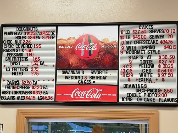 This menu board is the roadmap to happiness. Like a well-worn family recipe book, it promises comfort with every option.